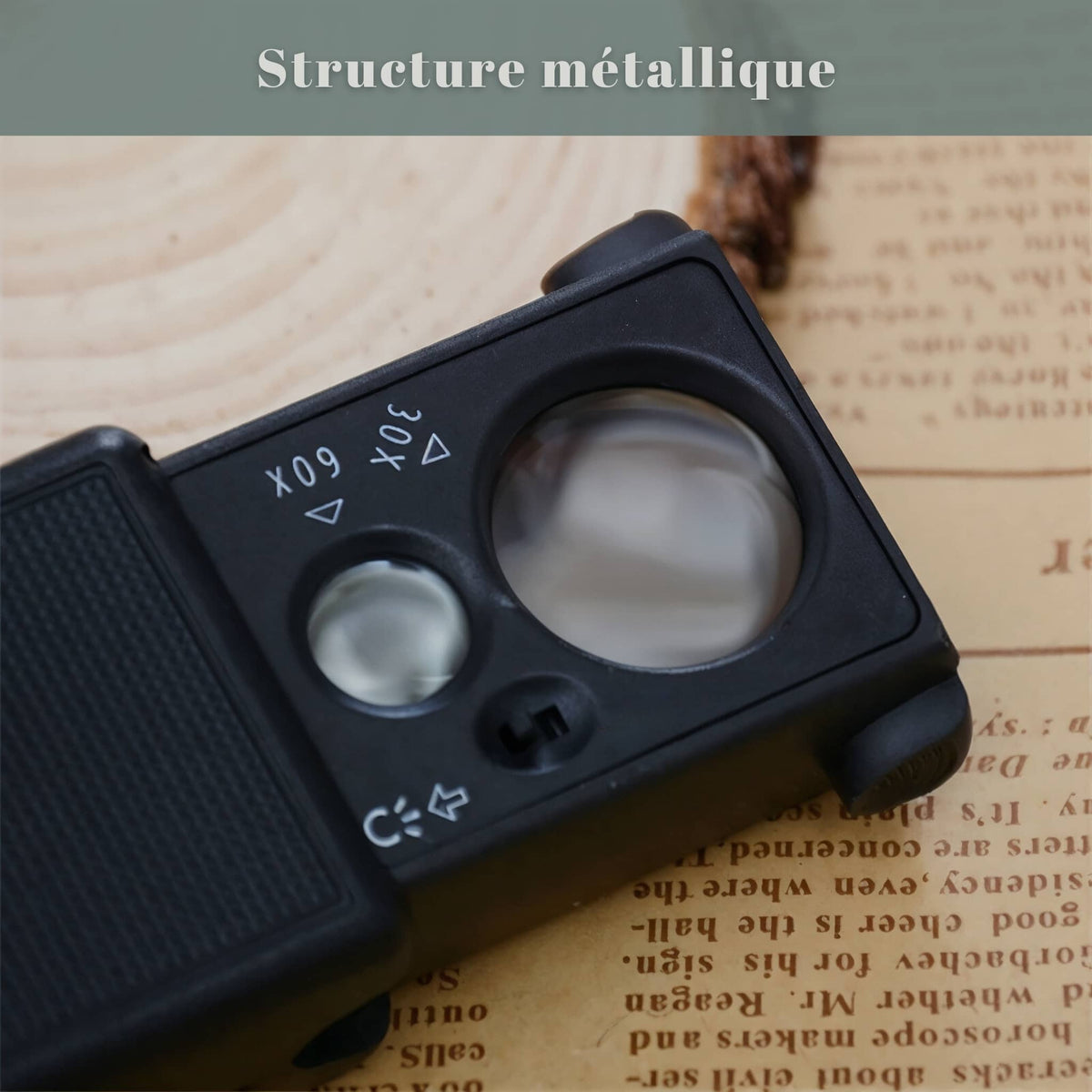 Double loupe bijoutier x30 x60 LED – Précision & Éclairage